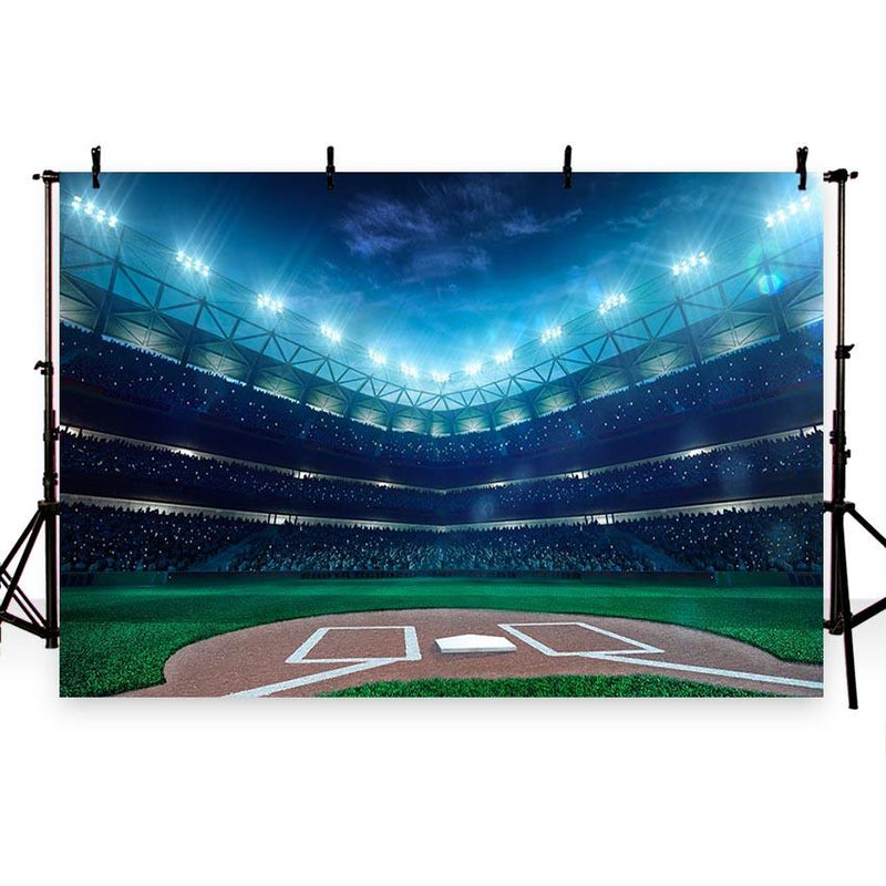 Baseball Ballpark Night Spoitlight Sports Game Stadium Backdrop for Ph