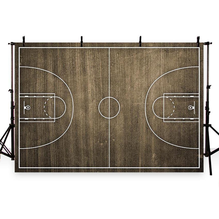 Basketball Court Graphisc Wood Floor Photo Backdrops G-288
