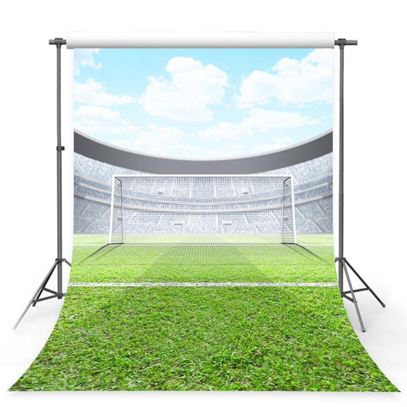 Soccer Field Goal Net Green Grass Sport Backdrop for Pictures G-375