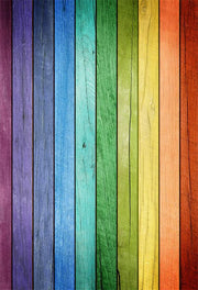 Rainbow Wood Backdrop for Party Photography G-411