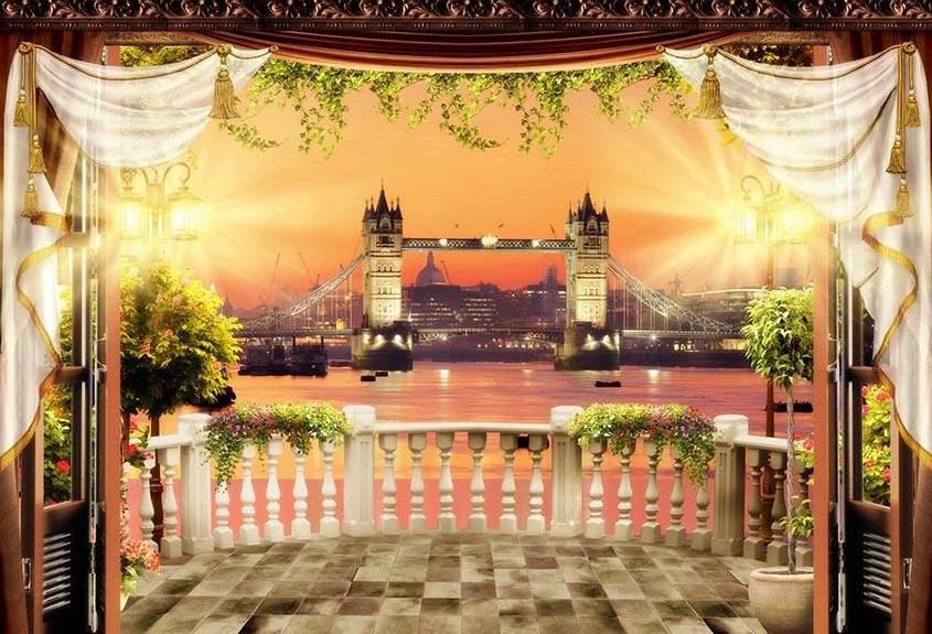 Window Backdrops Lights Backdrops Bridge Backgrounds G-496 – Dbackdrop