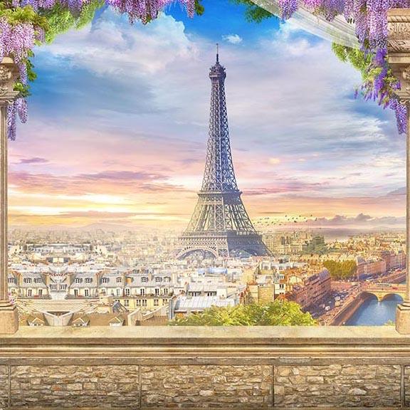 Eiffel Tower Paris City Beautiful Scenery Backdrop for Photo Studio G ...
