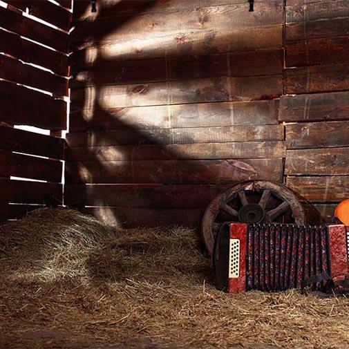 Old Barn Backdrop Western Cowboy Vintage Wheel Guitar Wood Plank Straw ...