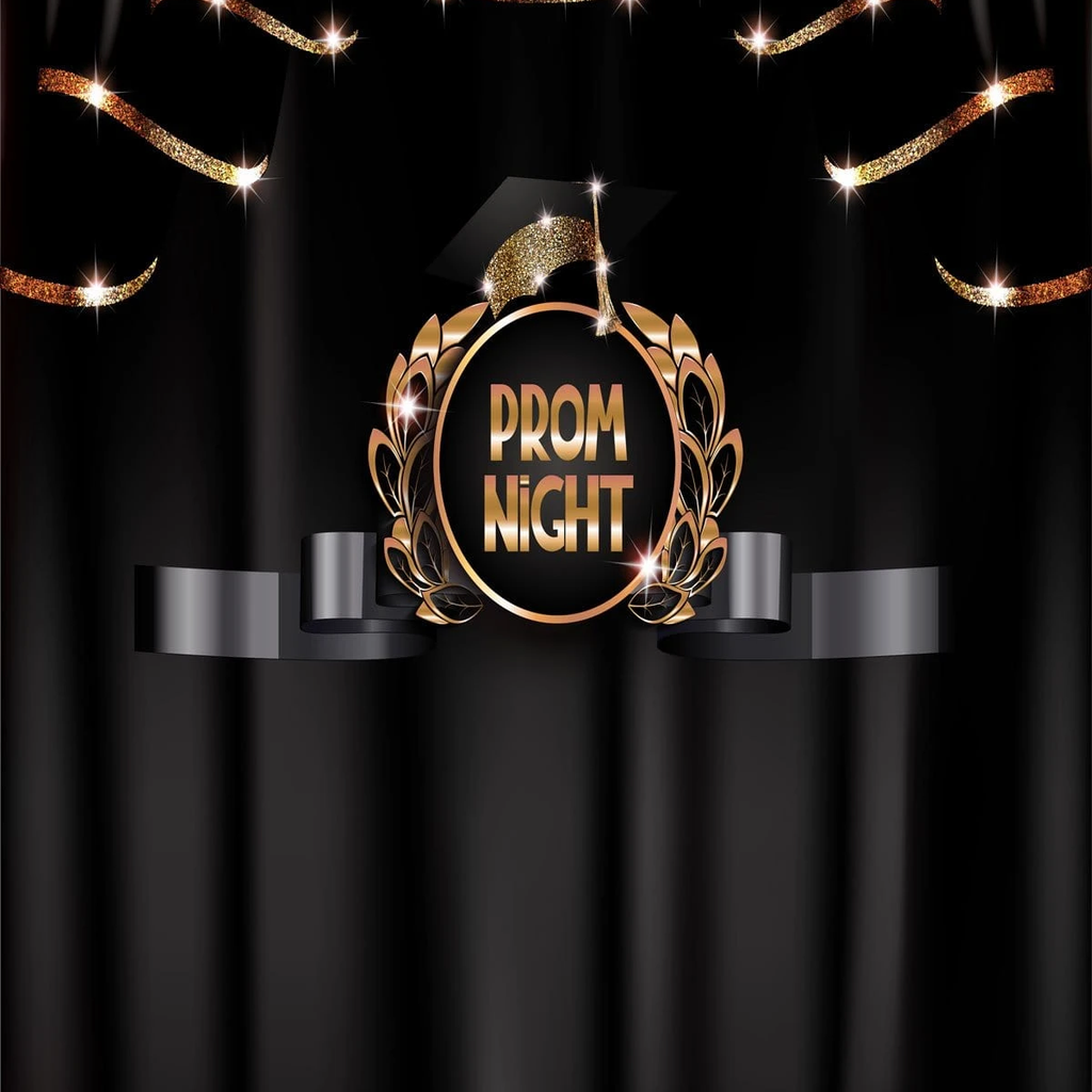 Prom Night Graduation Black Curtain Photo Backdrop G15 – Dbackdrop