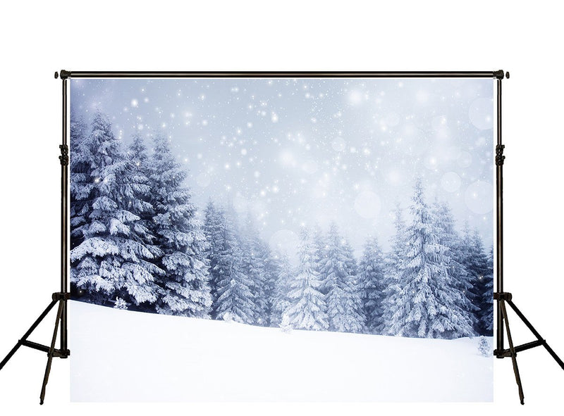 Winter Snow Trees Backdrop for Photography HJ02699