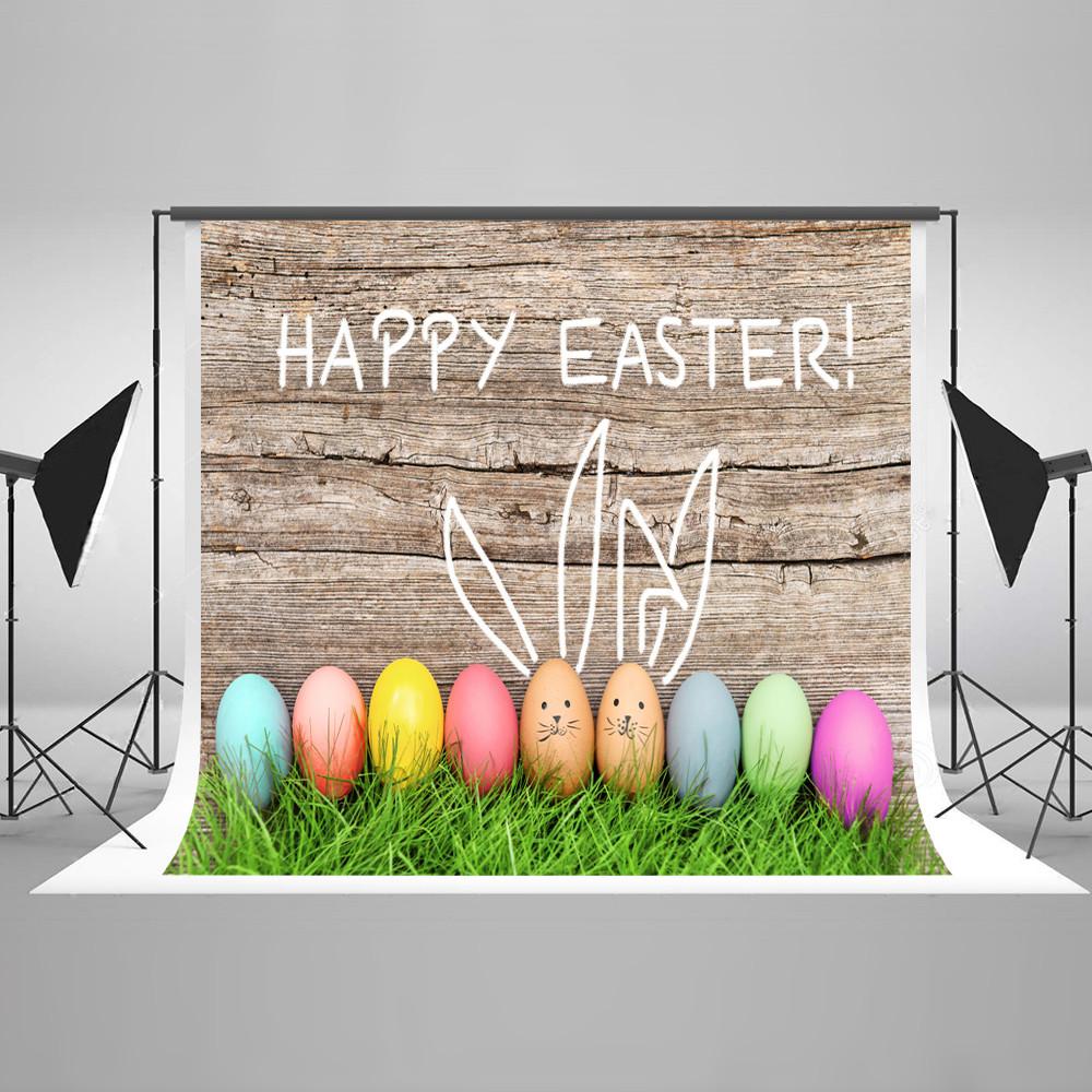 Easter Eggs Wood Photo Backdrop for Happy Easter Party HJ02926 – Dbackdrop