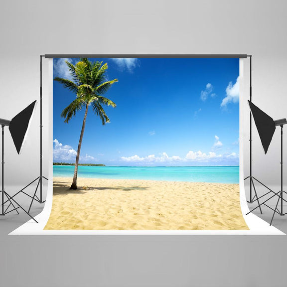 Summer Blue Ocean Beach Backdrop for Photos HJ03154 – Dbackdrop