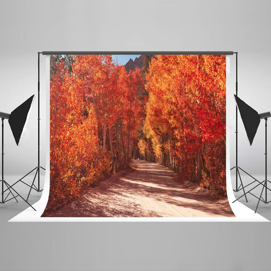Golden Maple Leaf Fall Backdrop for Picture HJ03465