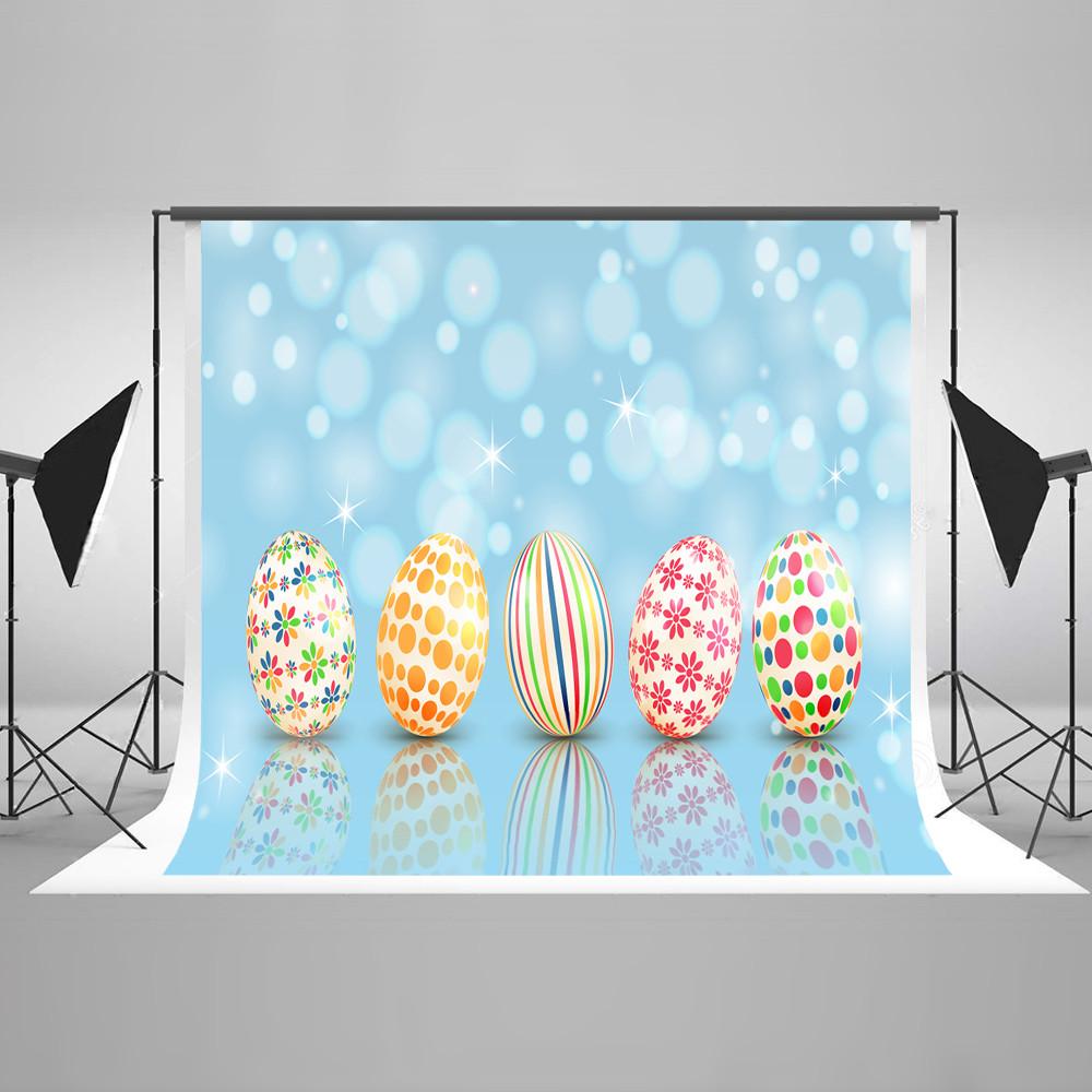 Easter Backdrops Blue Backdrops Colored Eggs Backgrounds HJ03540 ...