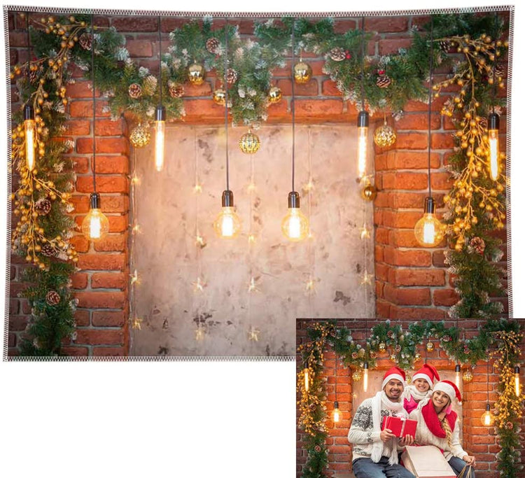 Christmas Lights Decorations Front Door Background for Photos KAT-185 ...