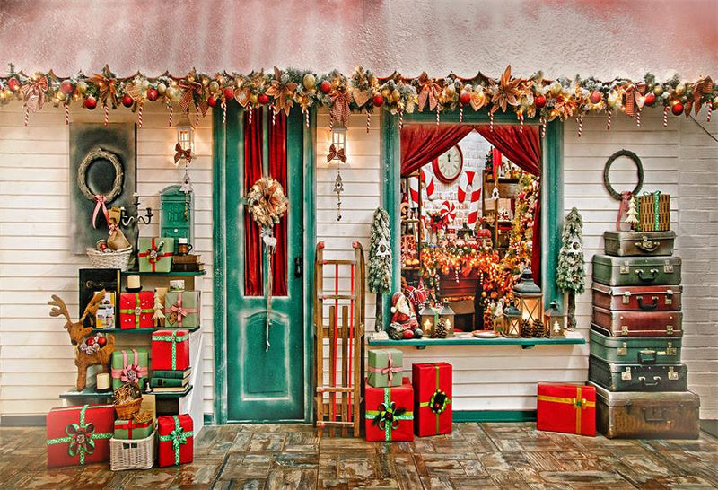Christmas Gifts Decorations Room Door Photography Backdrop KAT-8