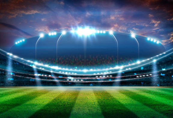 Soccer Stadium Lights Green Grass Photography Backdrop M028 – Dbackdrop