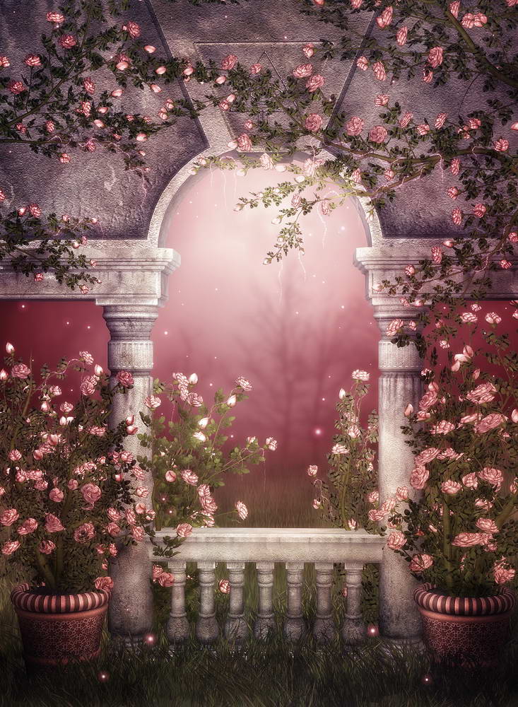 Flower Arch Green Vine Fantasy Photography Backdrop MR-2236 – Dbackdrop