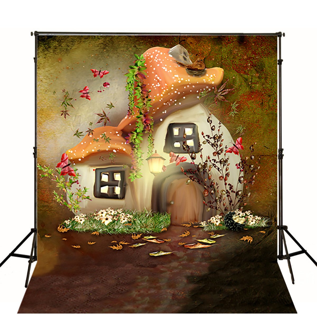 Mushroom House Fairytale Nature Photo Backdrop N10202 – Dbackdrop