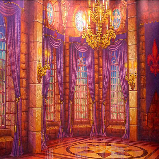 Luxurious Castle Gloden Palace Backdrop for Photo Studio S-2736 – Dbackdrop