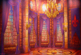 Luxurious Castle Gloden Palace Backdrop for Photo Studio S-2736 – Dbackdrop