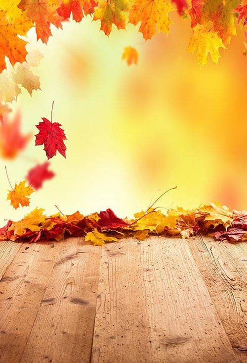 Autumn Yellow Maple Leaf Backdrops for Photography S-3136