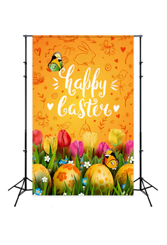 Spring Flower Easter Day Orange Backdrop for Photography SH-212 – Dbackdrop