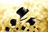 Gold Graduation Party Trencher Cap Photography Backdrop SH-258 – Dbackdrop