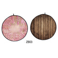 Collapsible Double-sided Round Floral /Wood Backdrop 5x5ft(1.5x1.5m) Z ...