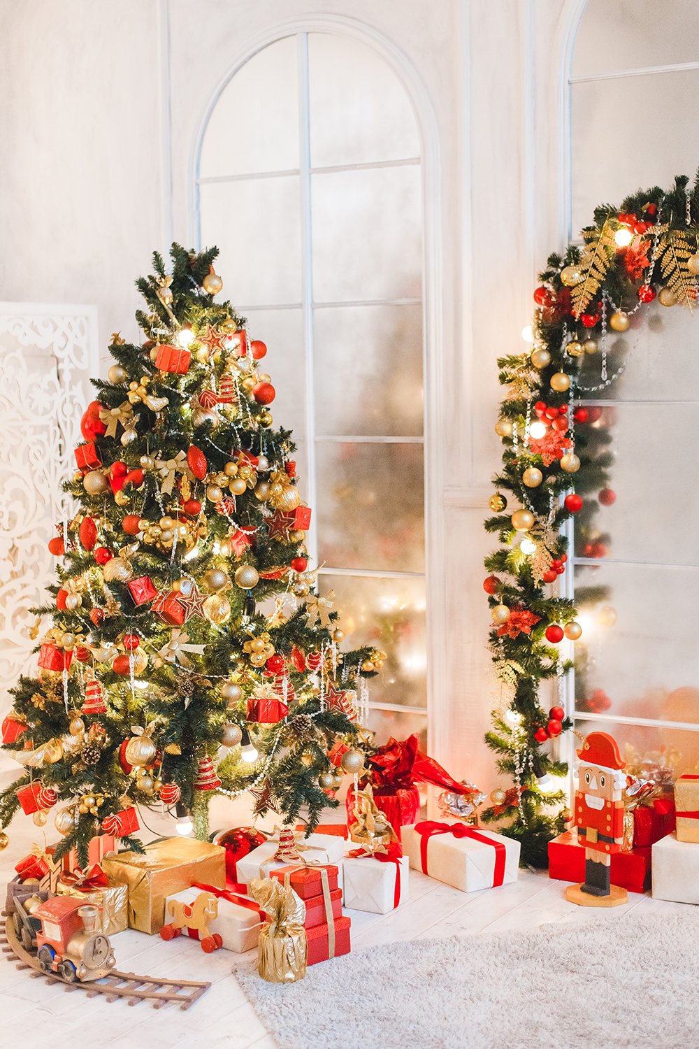 Christmas Tree Gift Backdrop For Home Decor DBD-P19165 – Dbackdrop