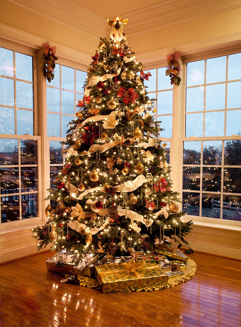 Christmas Tree Room Decoration Window Backdrop DBD-P19198 – Dbackdrop